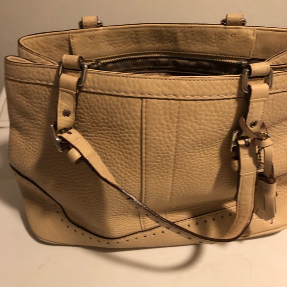 Coach | Bags | Coach Beige Tote With Tassels | Poshmark